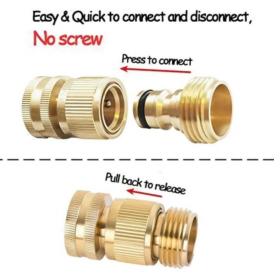 Garden Hose Quick Connector Solid Brass Hose Connector, Garden Hose Fitting, Water Hose ...