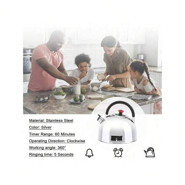 60 Minute Mechanical Kitchen Timer Teapot Shaped Cooking Timer Clock