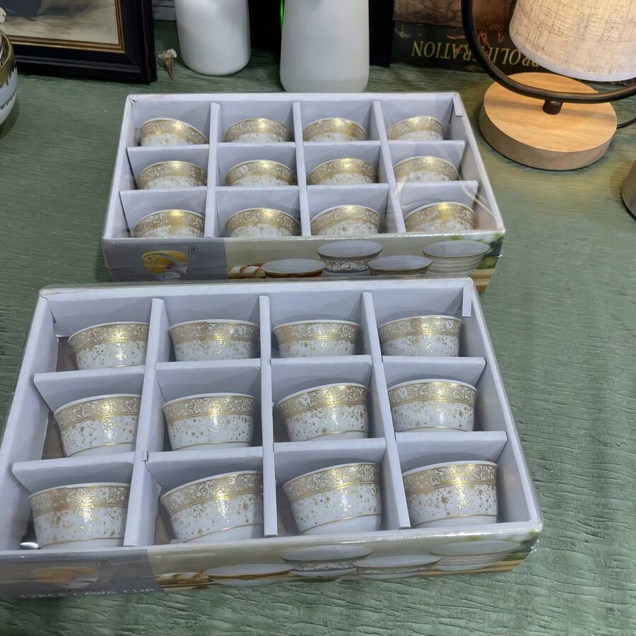 Set Of 12 Ceramic Cups, Great For Water, Tea, Moonlight Or Grandfather Theme, Wine Glass | SHEIN UK