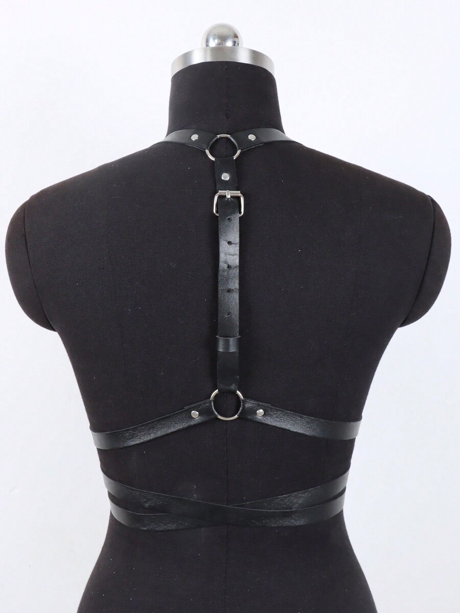 1pc Unisex Black Double-Layered Wrapped Belt Bondage Pu Leather Strap Harness For Outfit | SHEIN ...