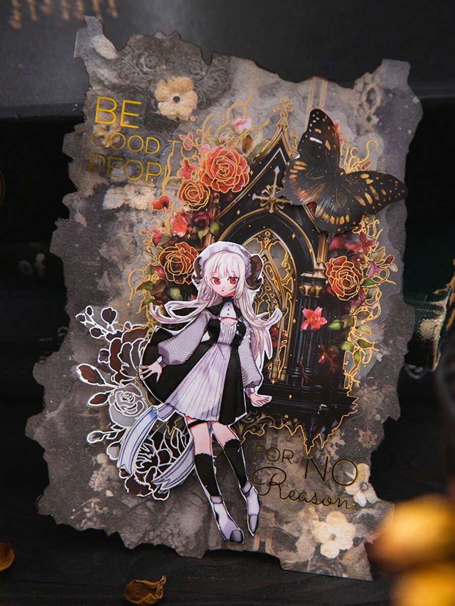 1 Pack Of 30 Sheets Retro Cat & Butterfly Themed Scrapbook Paper For ...