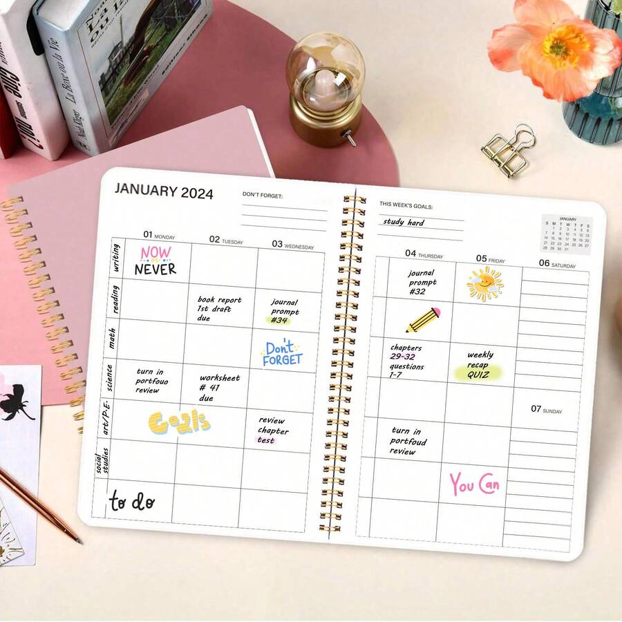 1pc 2024 Student Planner To Stay Organized - A Beautiful 8.2" X 5.8 ...