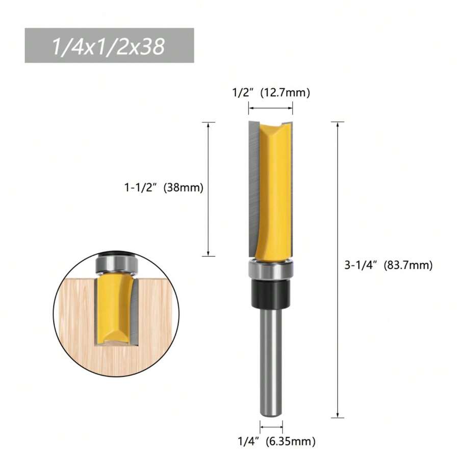 Bearing Guided Pattern Router Bit Woodworking Milling Cutter Double