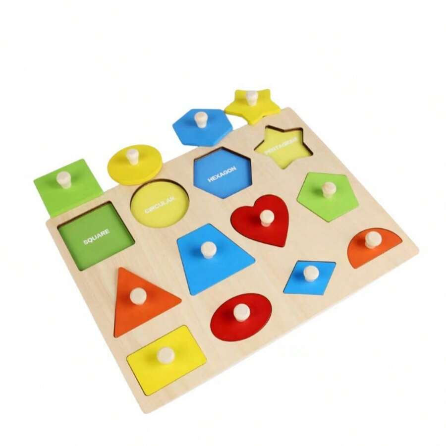 6 In 1 Montessori Geometric Shape Matching Puzzle Educational Hands-On ...