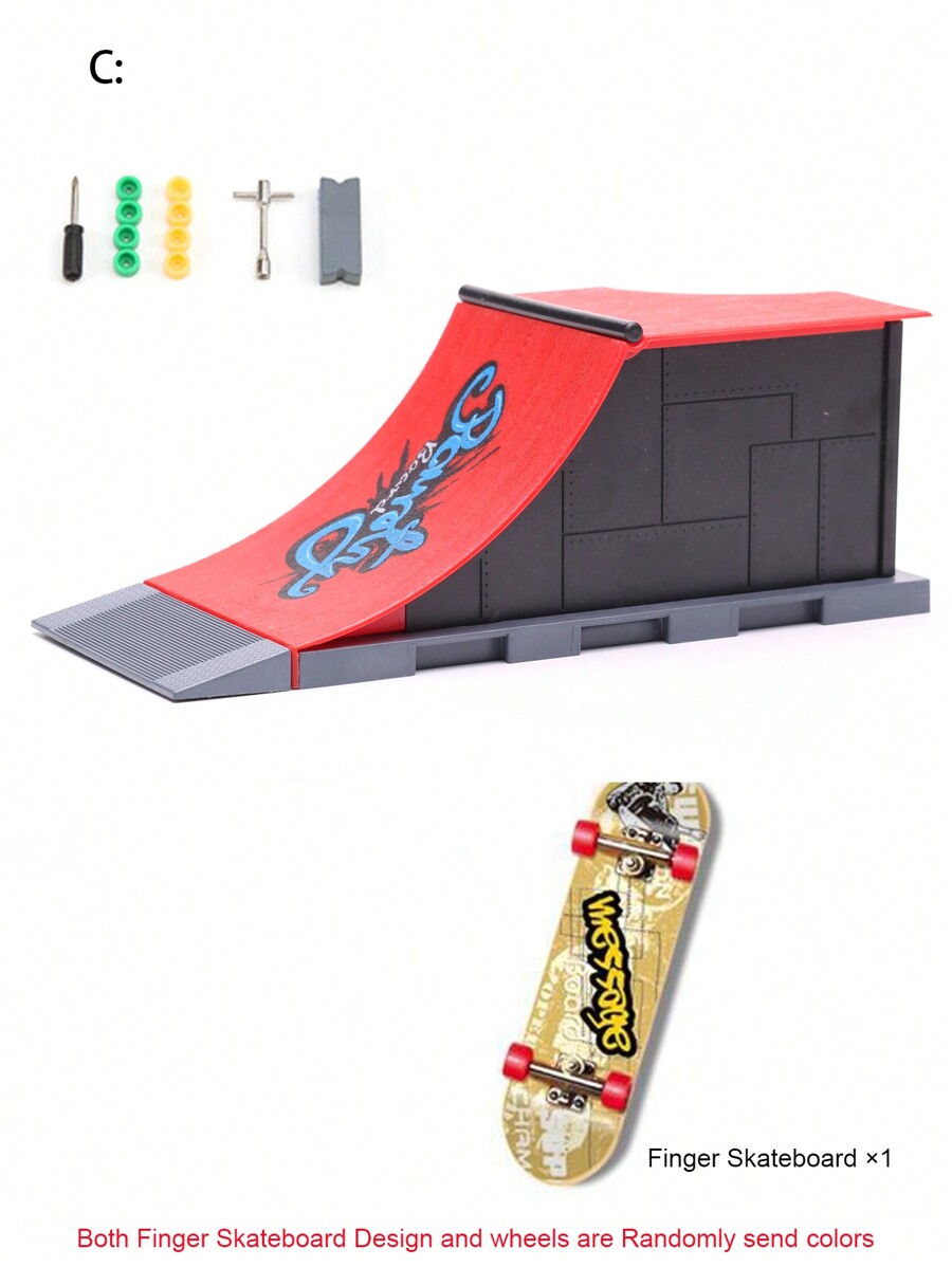 Finger Skateboard Ramp Set, Mini Finger Skateboard Park Ramp Kit Fingerboard Half Pipe Ultimate ...