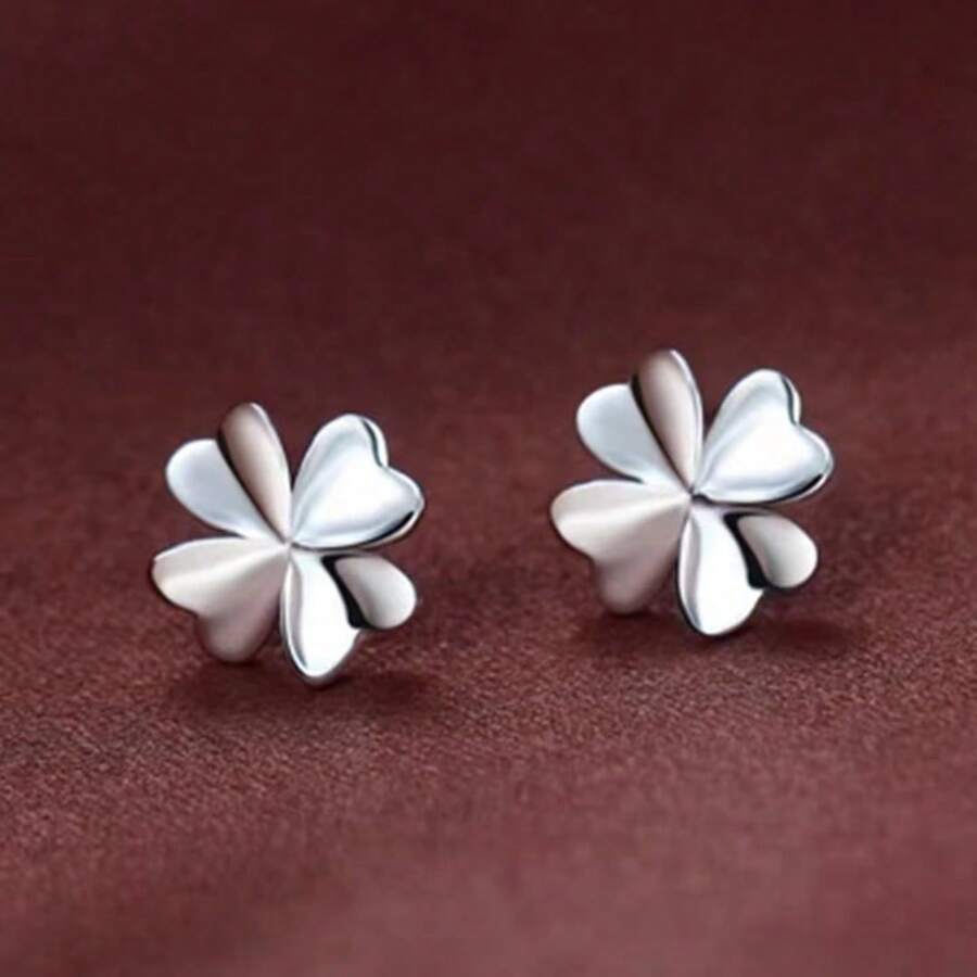 Lucky Four-Leaf Clover Stud Earrings - Perfect Birthday Gift For Women And Girls | SHEIN USA