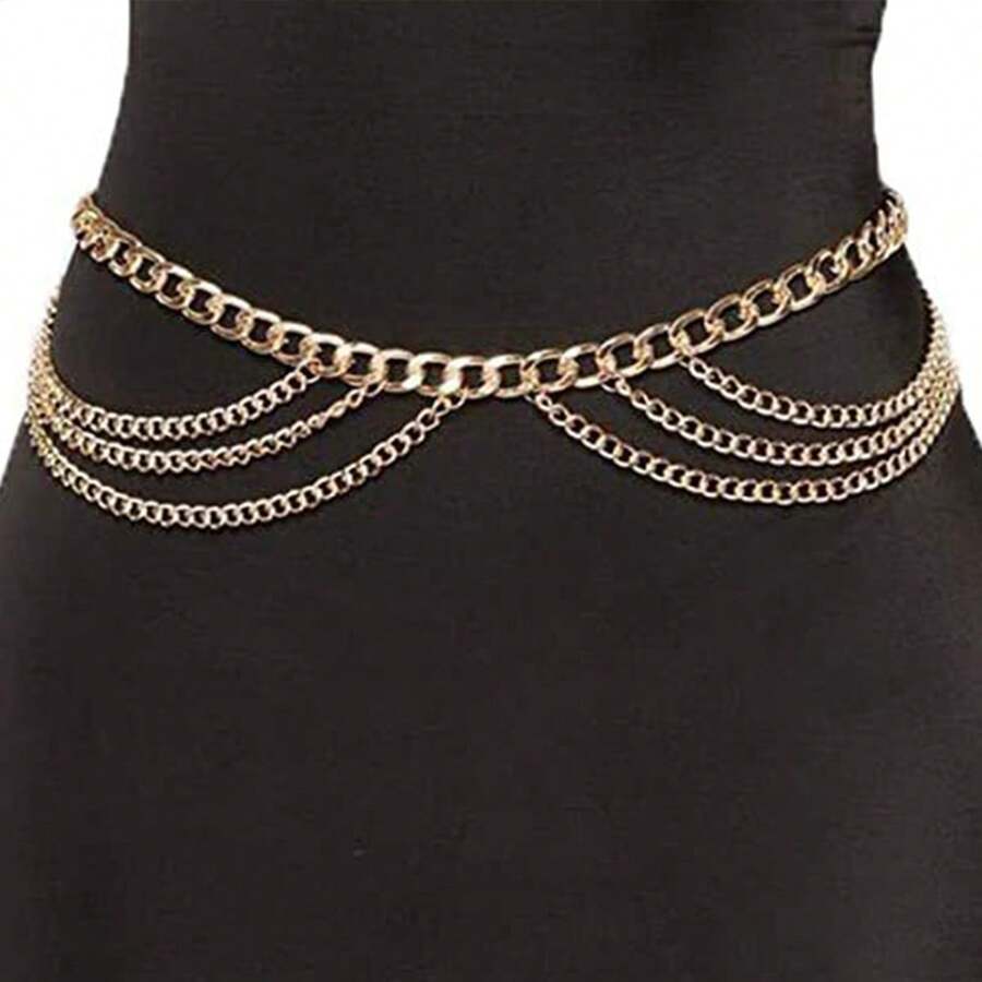 Bohemian Layered Waist Chain Belly Body Chain For Women Gold Shein Usa