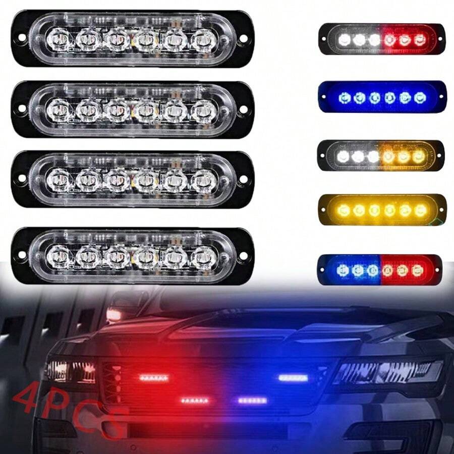 4 Barra Led Lateral Faro Strobos Auto Moto Patrulla 16 Funci Moda De