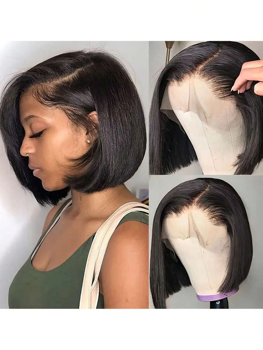 Inch Lace Front Bob Pruiken Menselijk Haar X Lace Lijmloze Bob Pruik Menselijk Haar Korte