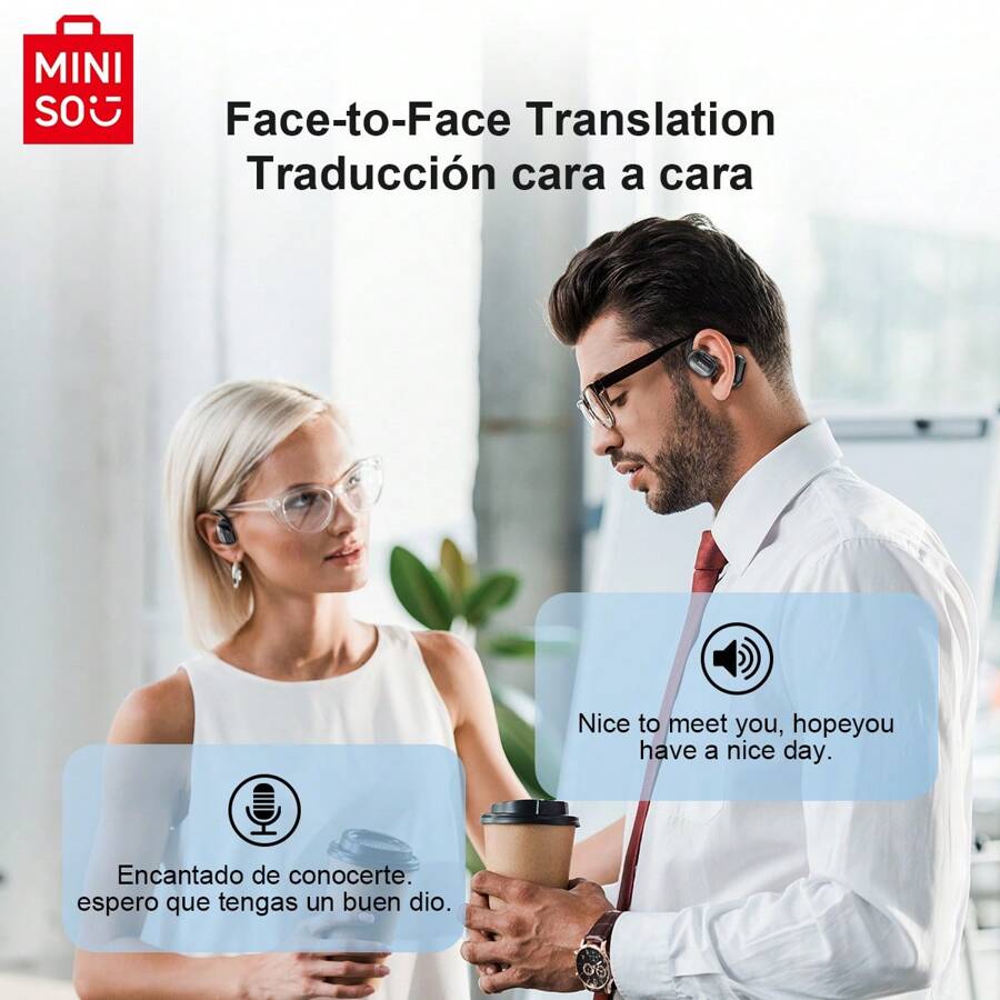 Miniso MINISO AI OWS Translation Open Ear Earbuds Support 75 Languages