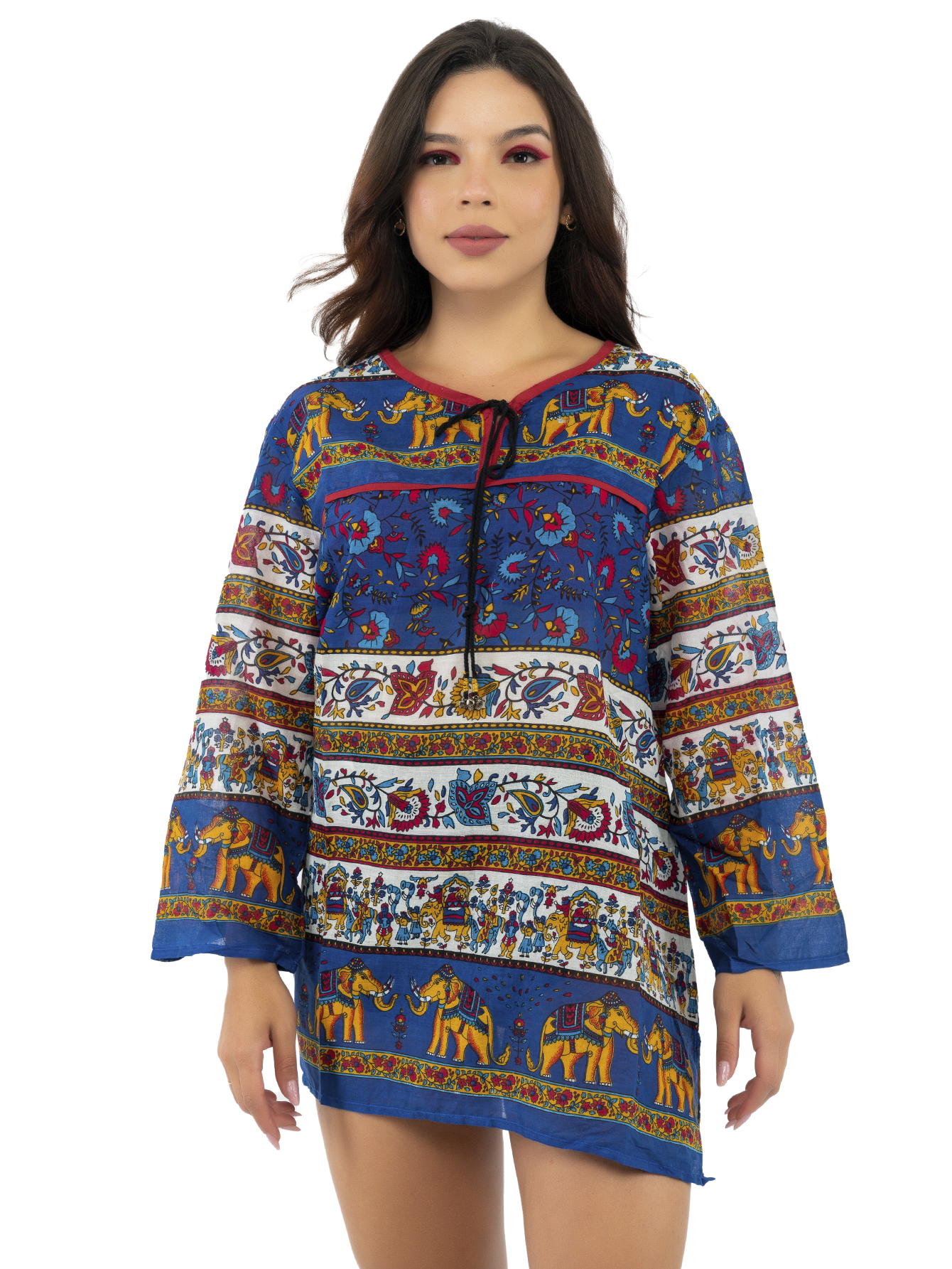 Sofisticada Bata Maia Feminina Roupa Indiana Boho Hippie Caribe | SHEIN ...