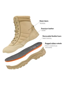 Men's Tactical Work Boots Side Zipper Cortex Outdoor Motorcycle Combat ...