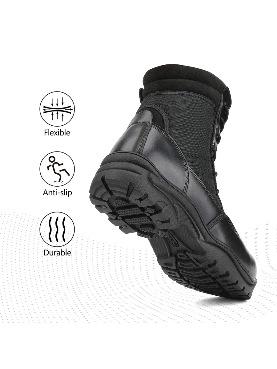 Men's Tactical Work Boots Side Zipper Cortex Outdoor Motorcycle Combat ...