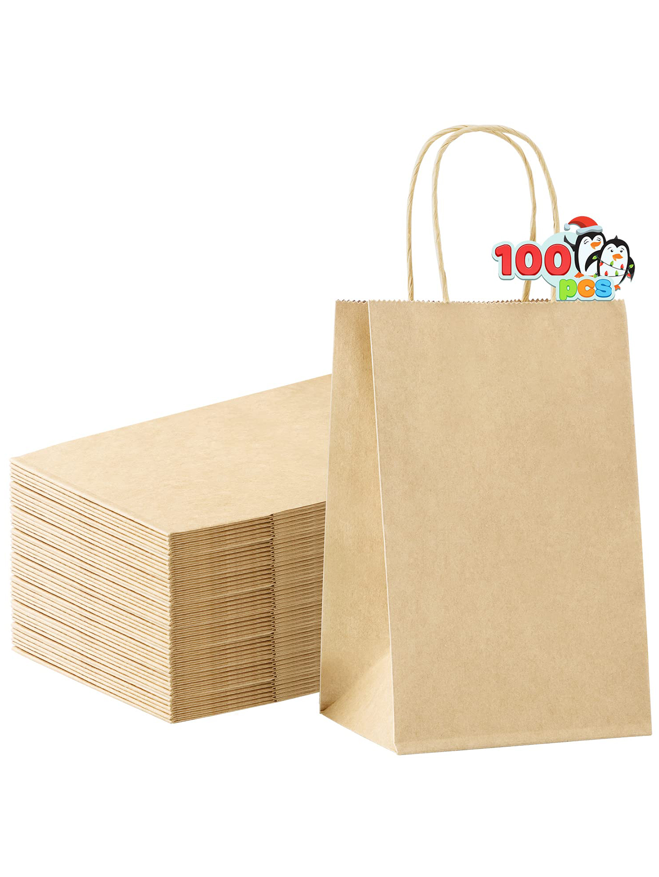 JOYIN 100 PCS Kraft Brown Paper Sacks