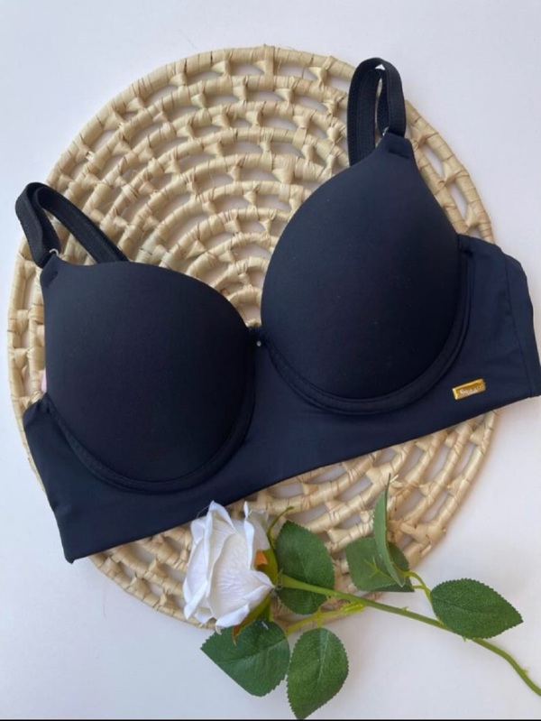 Belíssima Moda Intima Sutiã Reforçado Liso Três Fechos Poliamida ...