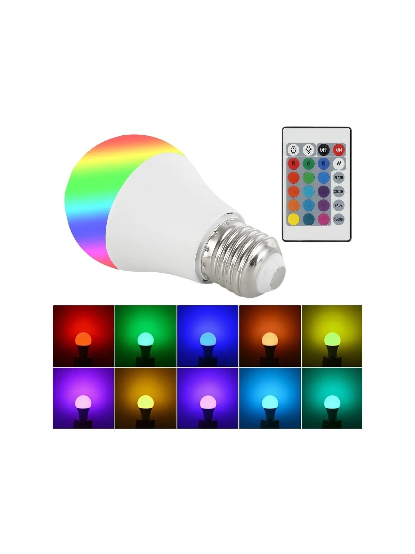 Yasmin universal Lâmpada Bulbo Led Rgb 15w Luz Colorida 16 Cores Bivolt