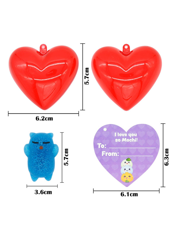 JOYIN 28Pcs Valentine Party Favor With Mochi Squishy Filled Heart Toys ...