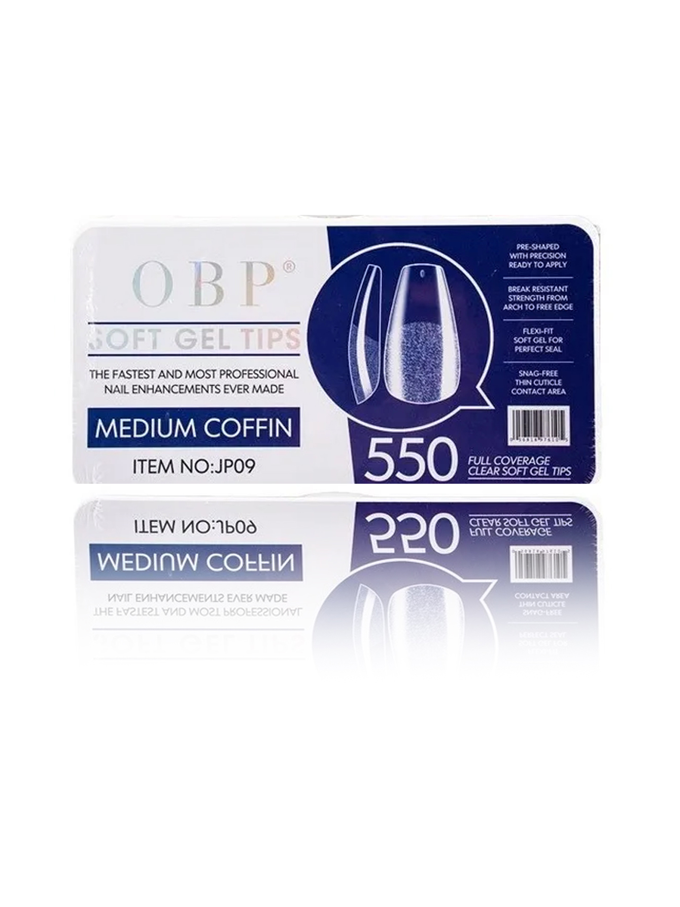 OBP Tips Medium Coffin Soft Gel Uñas Postizas 550 Piezas