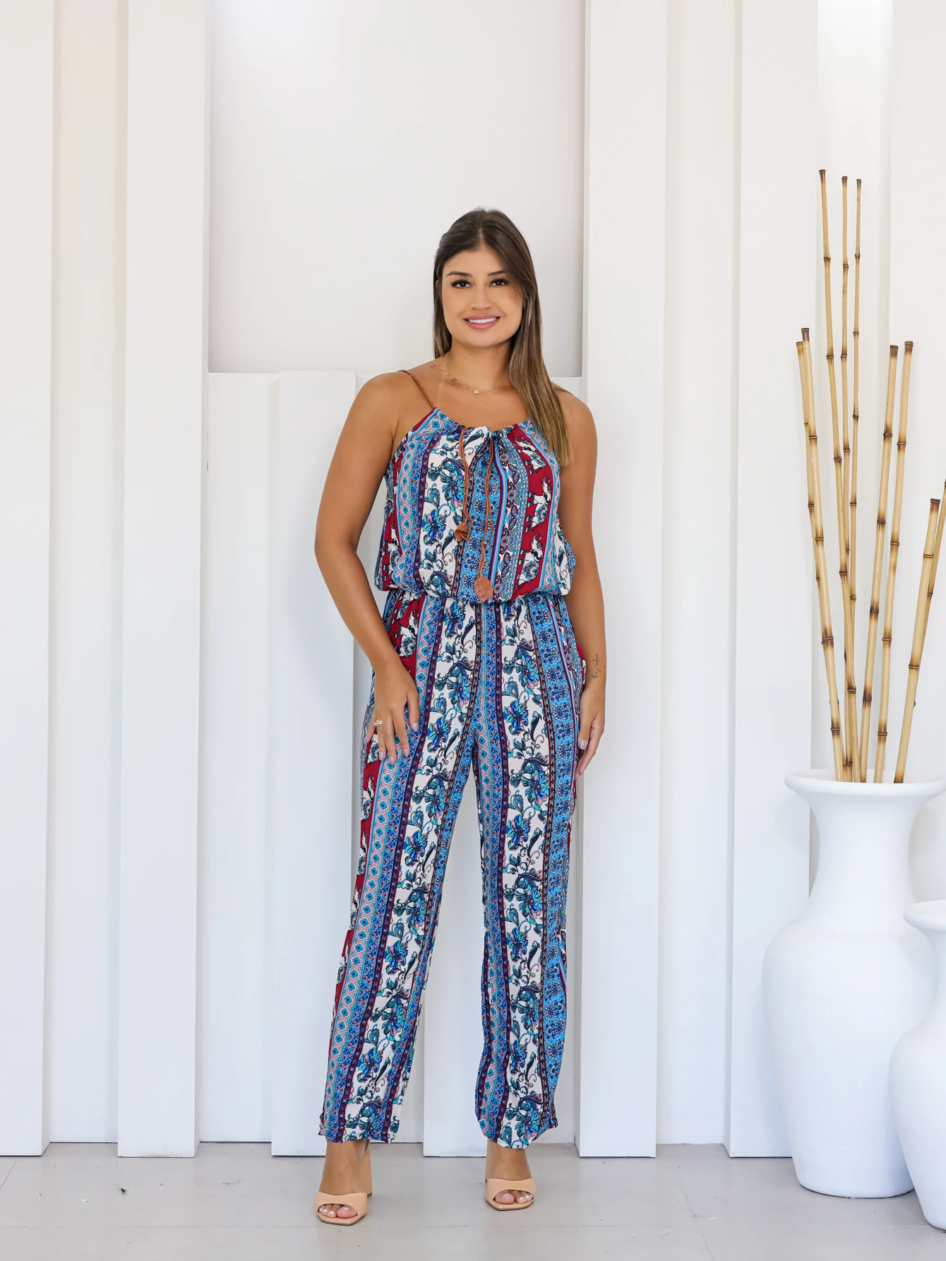 CSZ FASHION SHEIN Macacao idiana estanpado | SHEIN Brasil