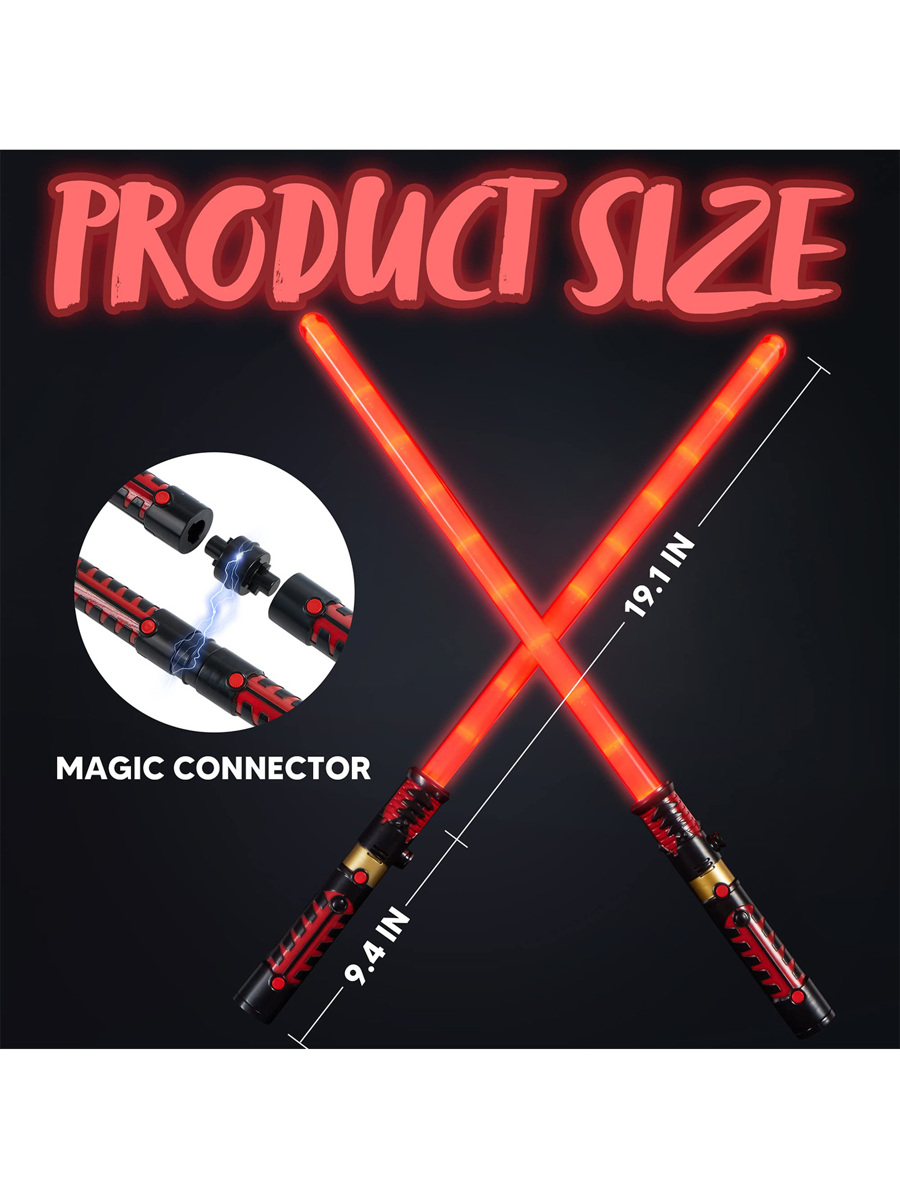 Syncfun Light Up 2-In-1 LED FX Dual Red Light Swords Set With Sound ...