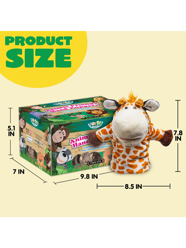 JOYIN 6Pcs Kids Hand Puppet Set with Working Mouth, Toddler Animal ...