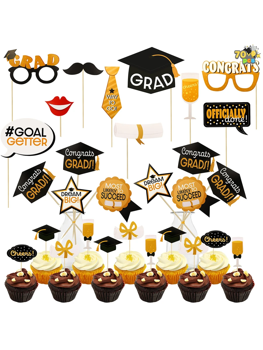 JOYIN 70 Pcs Graduation Party Decorations 2022 with Cake Cupcake ...