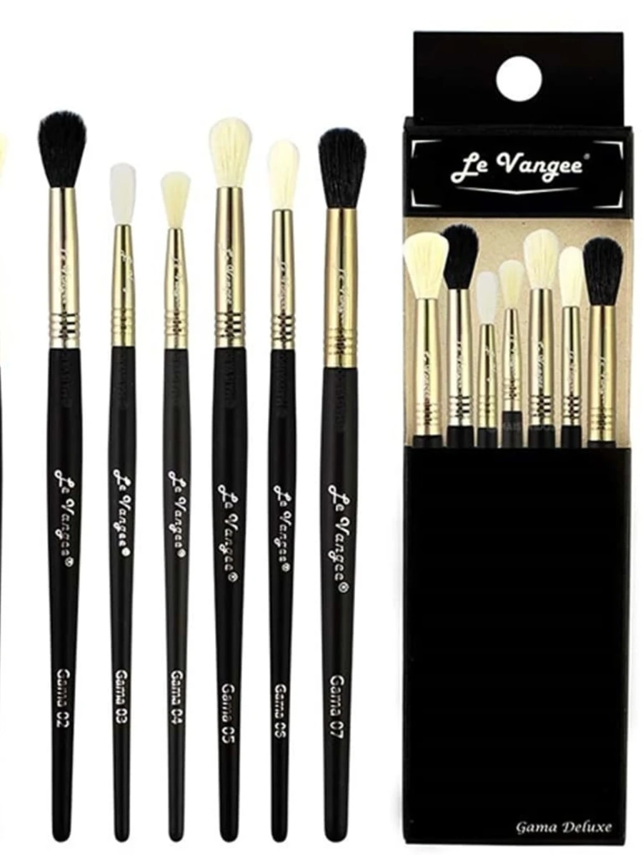 KIT 7 PINCEIS DE MAQUIAGEM PROFISSIONAL PARA ESFUMAR GAMA DELUXE - LE ...