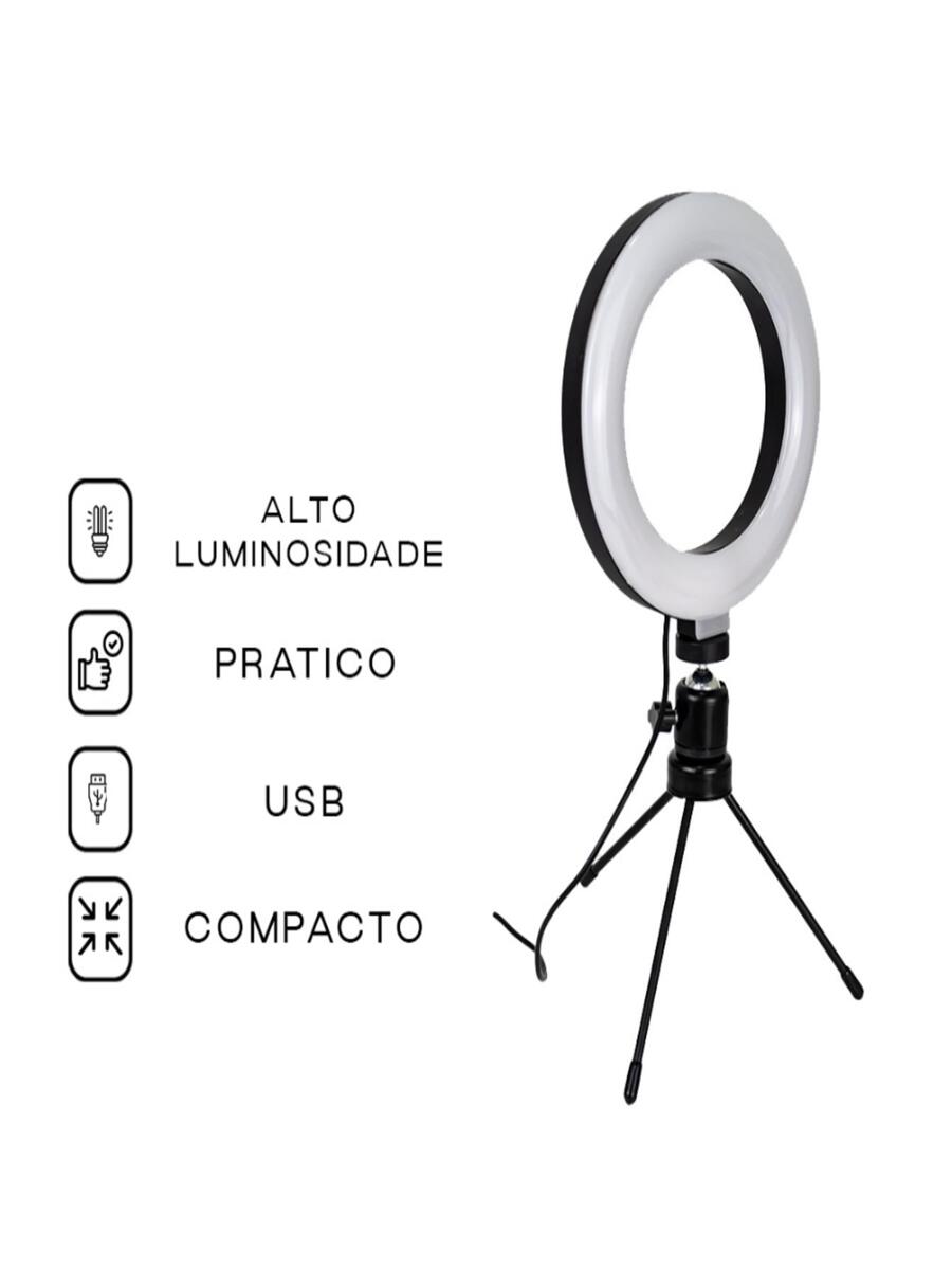 Ring Light De Mesa Iluminador De Led 6 Polegadas 16cm com Tripé | SHEIN Brasil