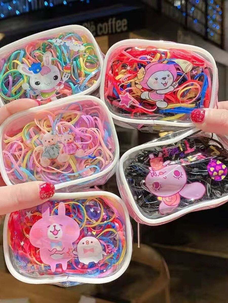 Monica Acessorios kit 160 Bolsa Elásticos Silicone Grosso De Cabelo ...