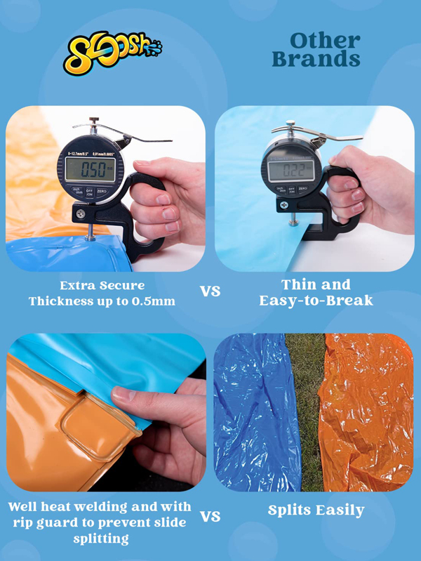 Sloosh 22.5ft Shark Double Water Slide with Sprinkler and 2 Slip ...