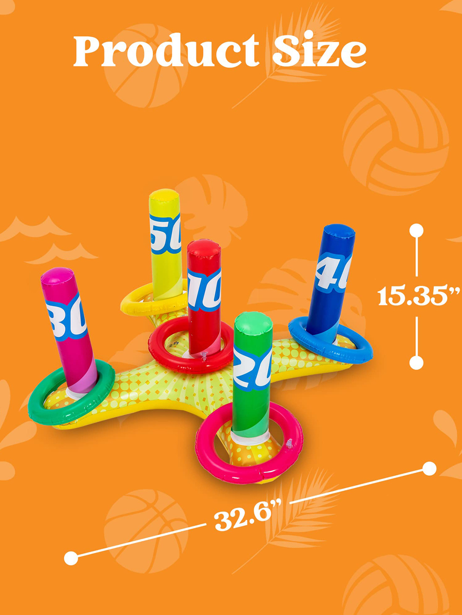 Syncfun 2 Sets Inflatable Pool Toss Game Combo Set Includes Ring Toss