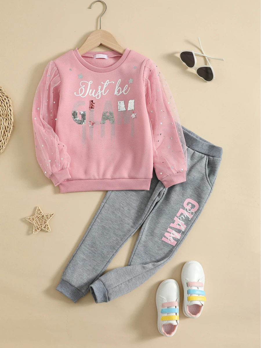 Conjunto Pants Sudadera Lentejuela y Joggers Niña 6-16 Años GLAM | Moda ...
