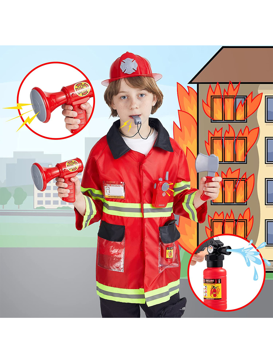 Syncfun Fireman Costume Pretend Play Set Fireman Costume For Kids ...