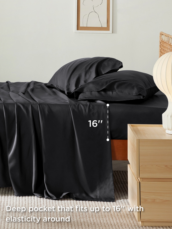 Bedsure Bedsure Bamboo Sheet Set 100 Viscose From Bamboo Sheets 16