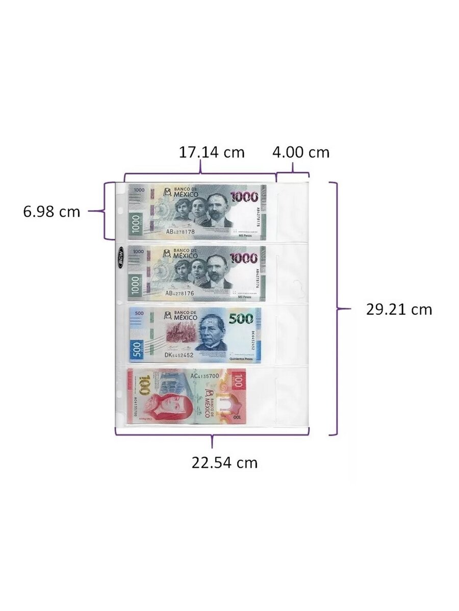 20 Micas For Standard Size Banknotes BCW Brand With 4 Spaces For 80 ...