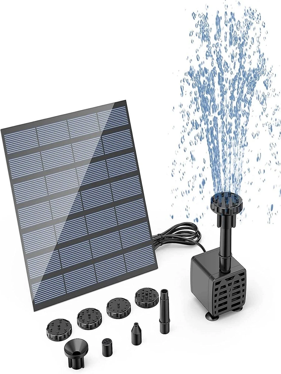 DIY Solar Water Pump Kit, Solar Powered Water Fountain Pump with 6 ...