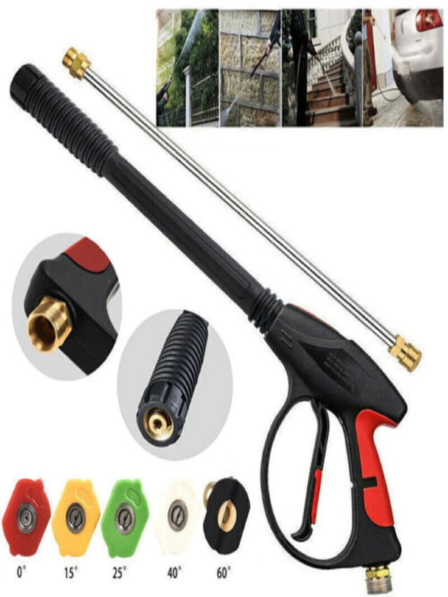 High Pressure Washer Gun Power Spray Gun 4000psi with 19 inch Extension ...