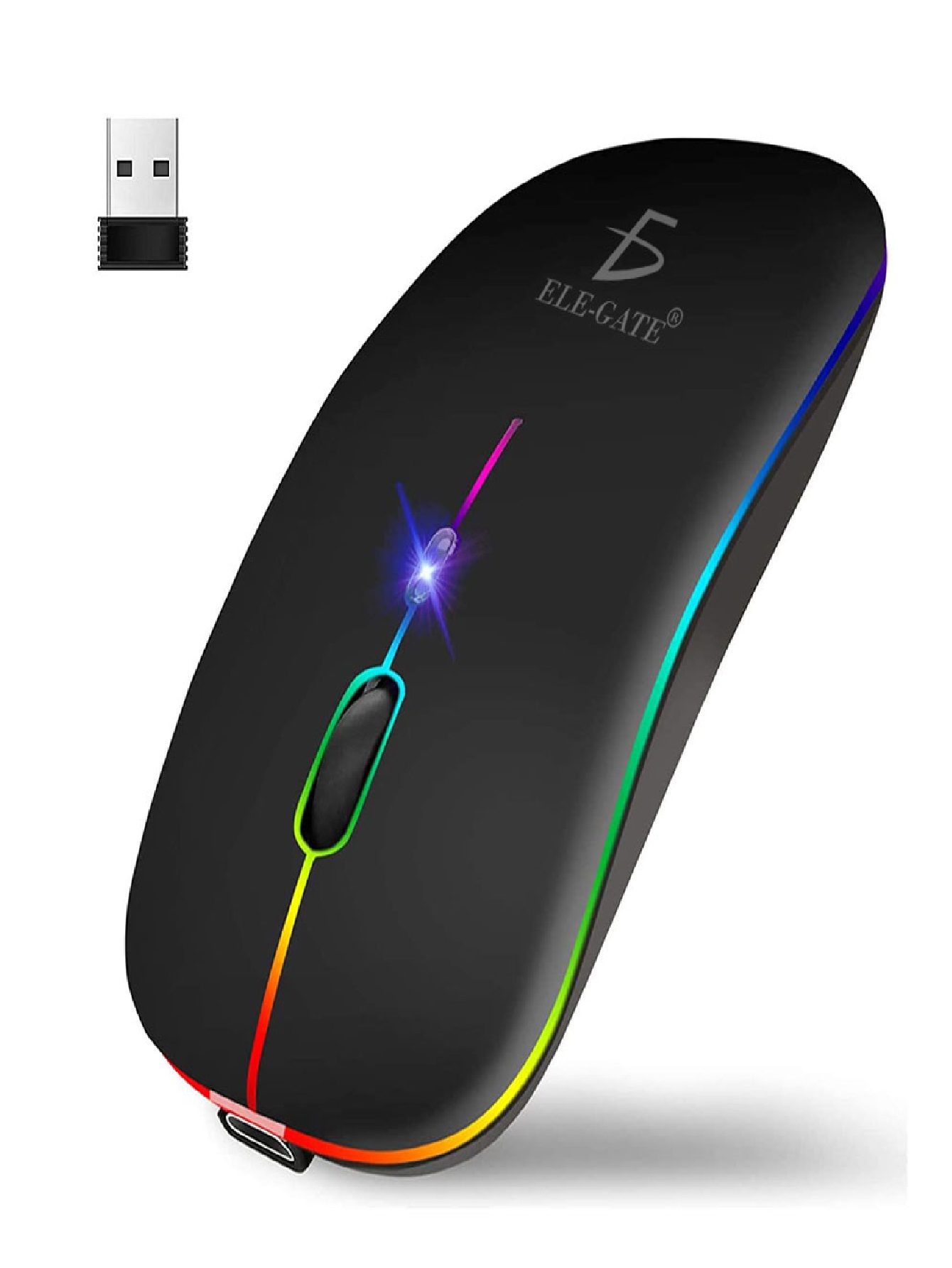 ELEGATE Recargable Ratón Inalámbrico Rgb Color 2.4g Mouse Silencio