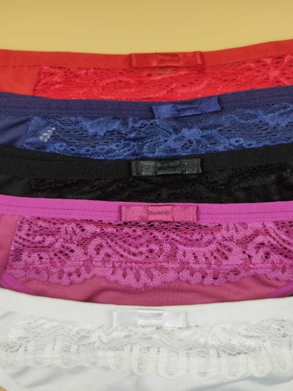 Luega Moda Íntima Kit c/ 10 Calcinhas Fio Duplo Com Renda Em Poliamida ...