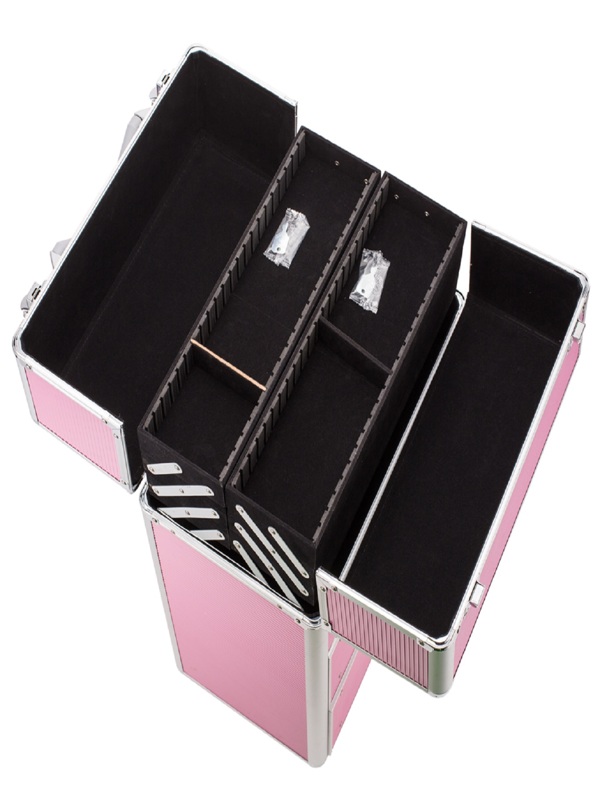 KIPOZI 4 Tier Lockable Cosmetic Makeup Train Case with Extendable Trays ...