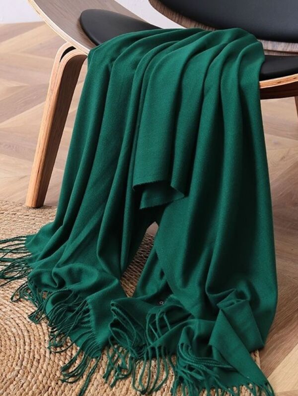 Cachecol Lenço de caxemira outono e inverno xale feminino de cor sólida ...