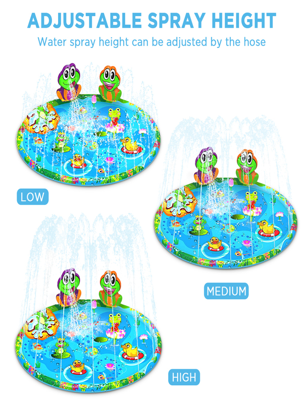 3-in-1 Splash Pad Sprinkler for Kids and Toddlers, Inflatable Splash ...