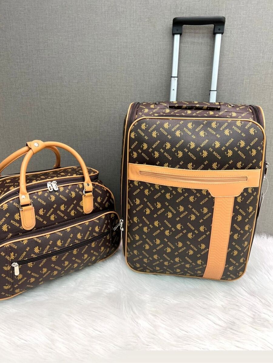 JGC MALAS Kit Conjunto Jogo Mala De Viagem 2 Peças Couro Sintético De ...