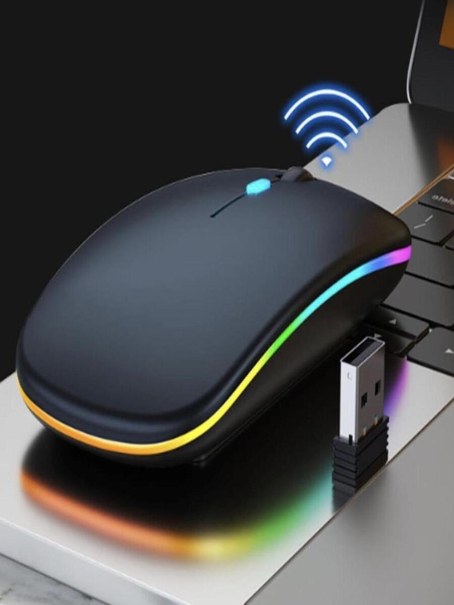 Mouse Sem Fio Wireless Com Bateria Interna Recarregavel 2,4 Ghz Led RGB Home Office | SHEIN Brasil