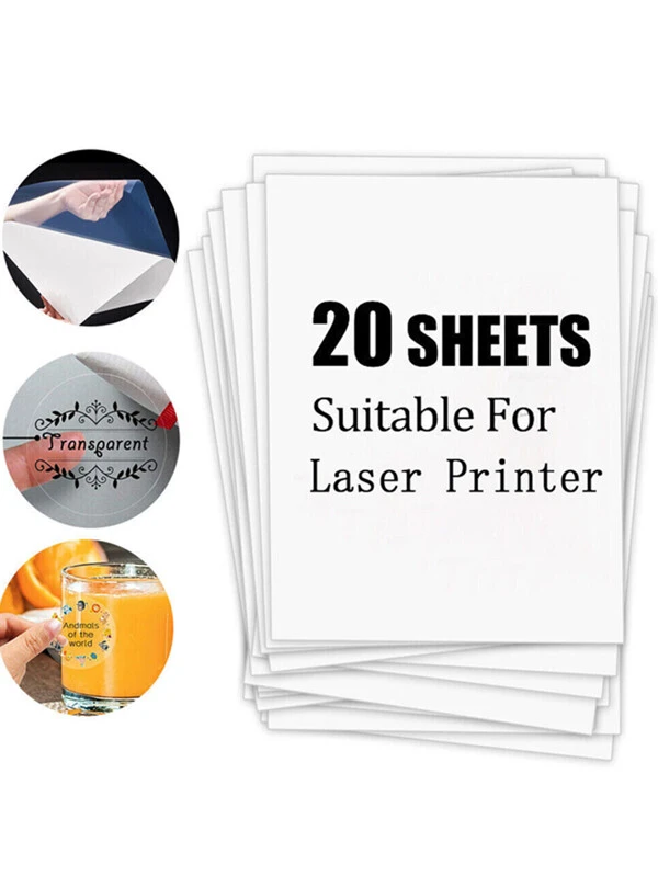 A4 Printable Vinyl Stickers Paper Self Adhesive Full Sheet Label 8.5x11 ...