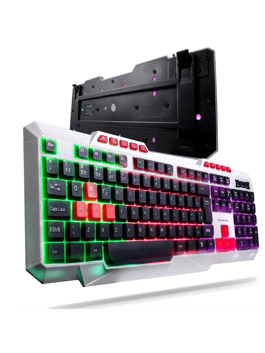 Keyboard Pro Gamer LED RGB Chroma ABNT2 USB Ergonomic Design Scroll ...