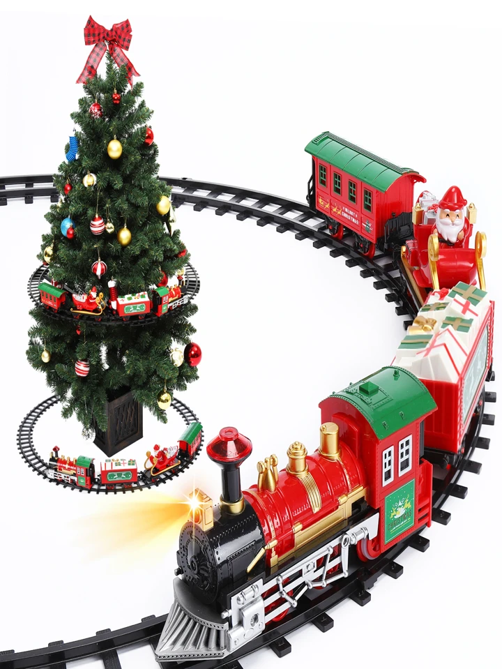 Christmas Train Sets Under Tree