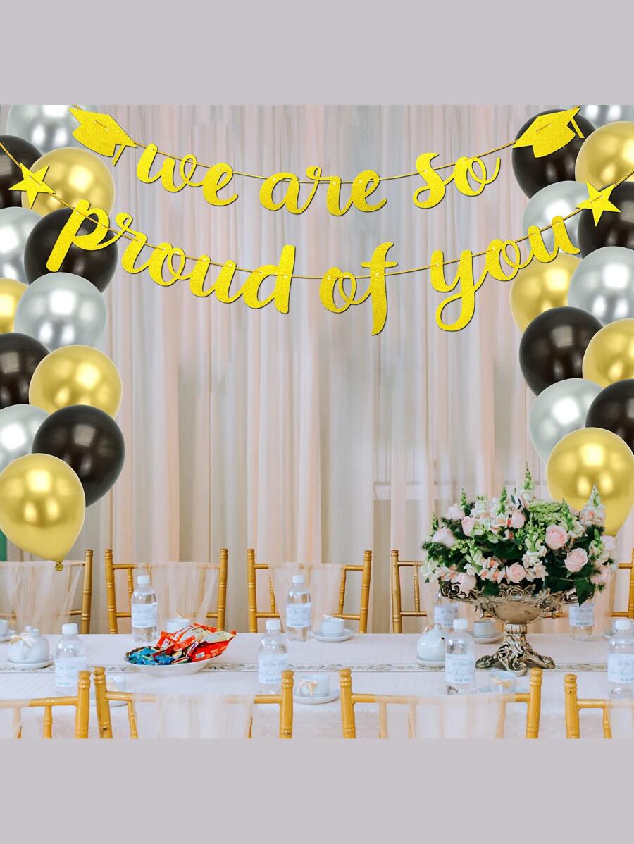 JOYIN Graduation Banner Party Decorations Gold Glitter Graduation ...