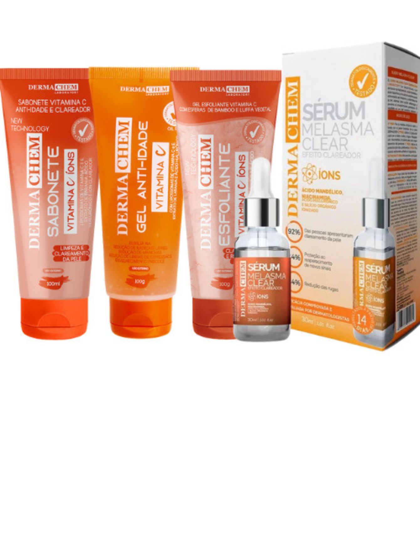 kit Skincare Tratamento Clareador para Peles com Melasma e Manchas Dermachem - Sabonete ...