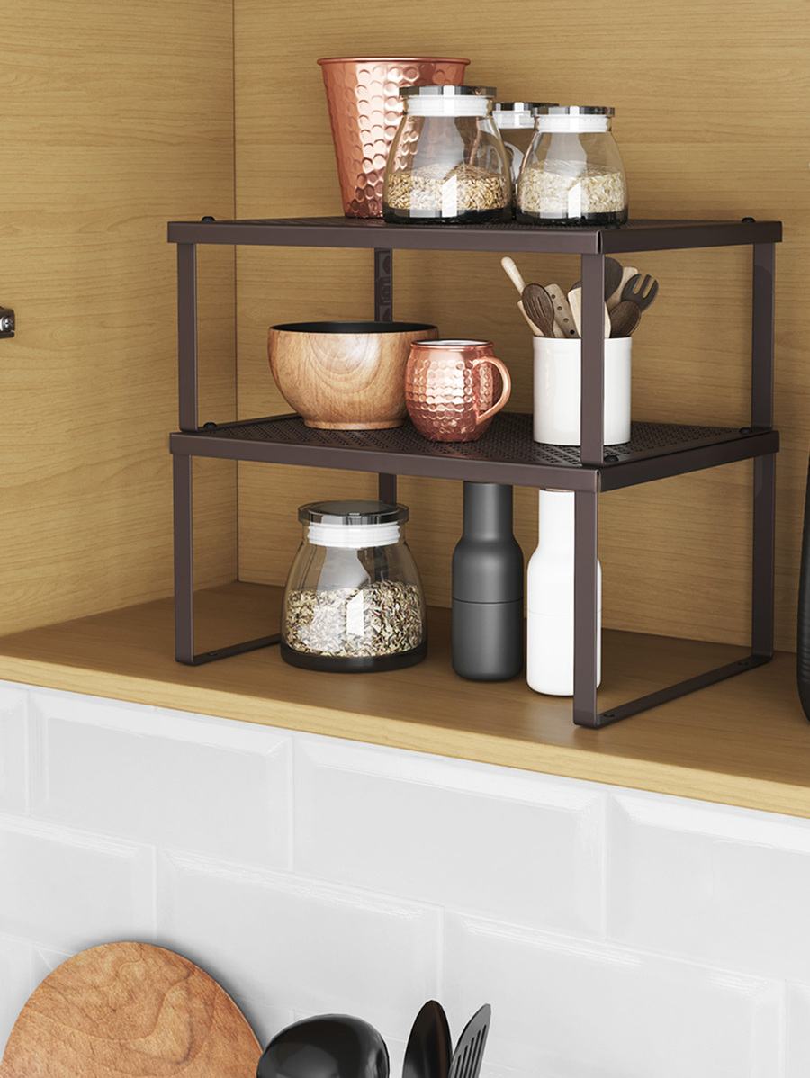 SONGMICS Cabinet Shelf Organizers, Stackable, Expandable, Set Of 2 ...